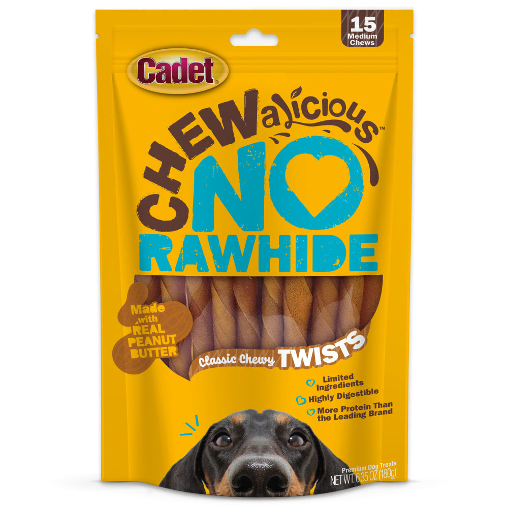 Cadet Chewalicious Rawhide-Free Natural Classic Chewy Twists, Dog Chew ...