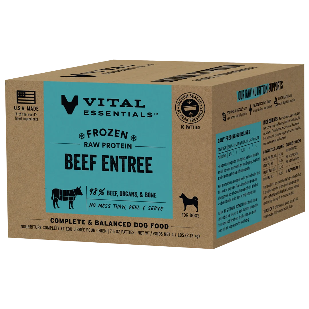 Vital Essentials Beef Patties Entree, Frozen-Raw Dog Food – Anaheim ...