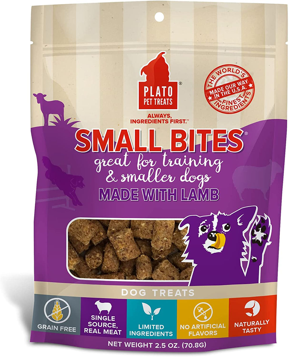 Plato Small Bites Meaty Morsel Dog Treats, Lamb Recipe – Anaheim Feed ...